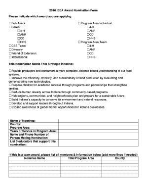 Fillable Online extension purdue 2006 IEEA Program Area Award ...