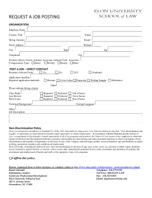 Fillable Online elon RECRUITING REQUEST FORM Fax Email Print - pdfFiller