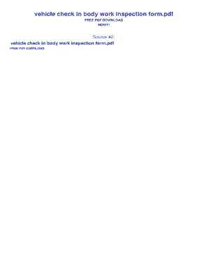 Fillable Online vehicle check in body work inspection form - Bing Fax ...