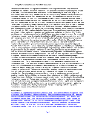 Army Work Order Form - Fill Online, Printable, Fillable, Blank | pdfFiller