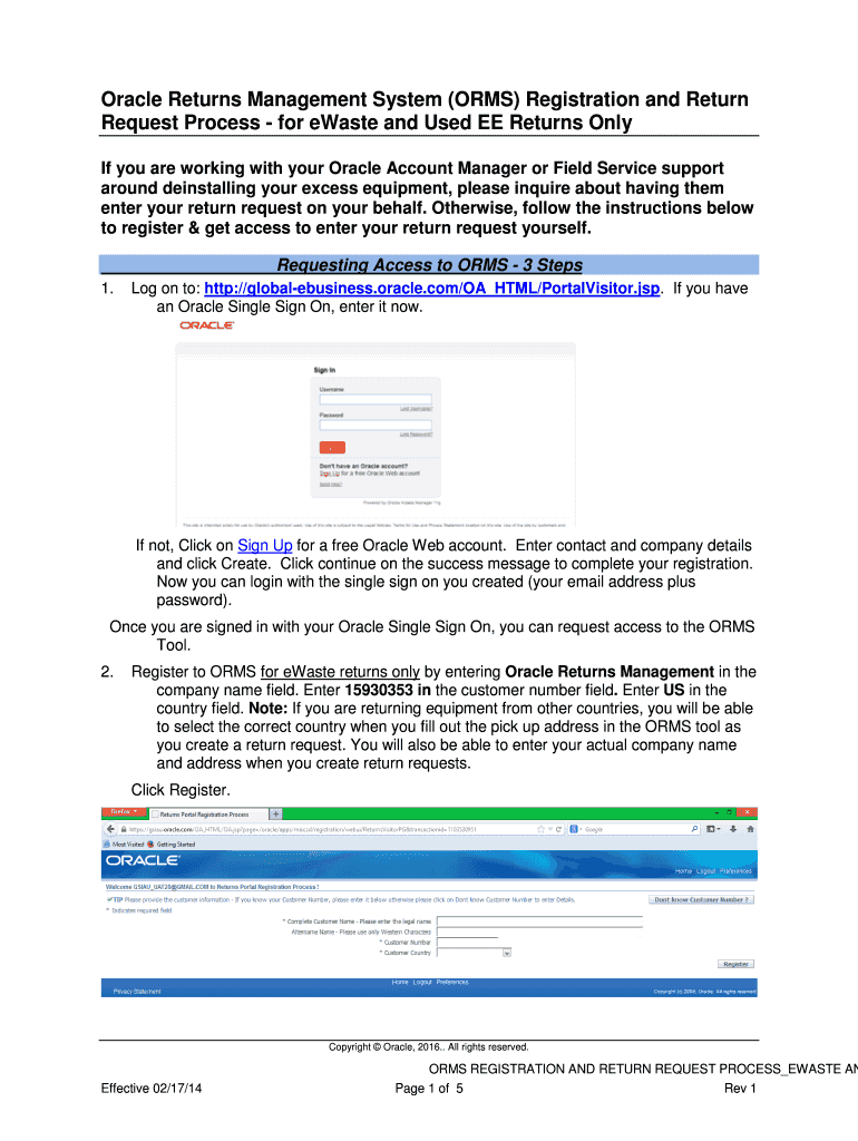 Fillable Online Returns Portal Process Overview. Overview of Returns Portal registration and ...