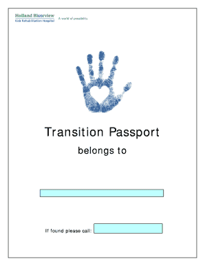 Fillable Online Transition Passport - Fillable Form - hollandbloorview ...
