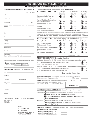 Fillable Online AKI CRRT 2015 REGISTRATION FORM - crrtonline.com Fax ...