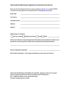 Fillable Online projects iq harvard Please provide the following ...