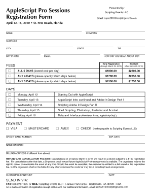 Fillable Online AppleScript Pro Sessions Registration Form - Scripting Matters Fax Email Print ...