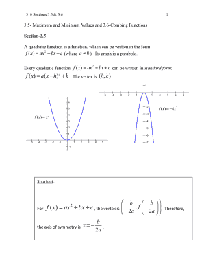 Fillable Online math uh Every quadratic function () ++ standard form fx ...