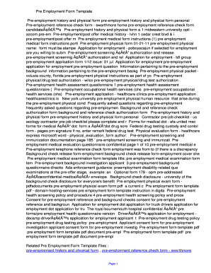 Fillable Online iolsr Pre Employment Form Template. Pre Employment Form ...