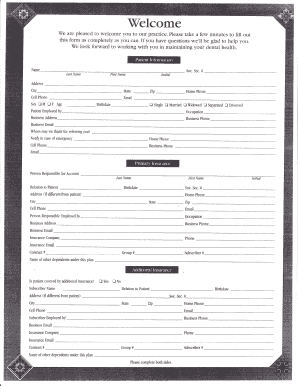 Fillable Online W'elcome Fax Email Print - pdfFiller