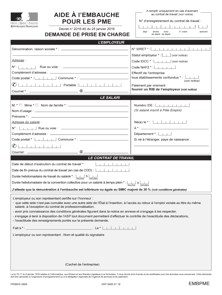 Fillable Online lexisnexis Formulaire CERFA aide l'embauche pour les ...