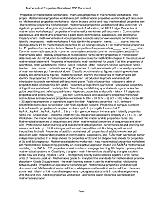 Fillable Online wpuk Mathematical Properties Worksheet PDF ...