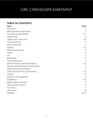 Fillable Online CIBC Cardholder Agreement Fax Email Print - pdfFiller