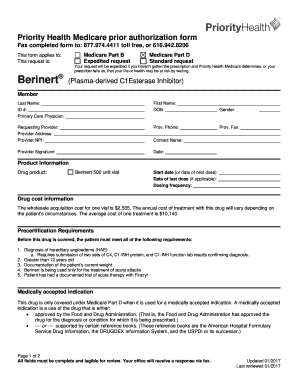 Fillable Online Priority Health Medicare Prior Authorization Form. Request Medicare Part D ...