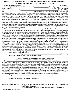 Fillable Online law resource DESIGNATION OF AGENT FOR SERVICE OF ...