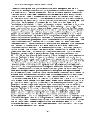 Fillable Online adct Texas Dealer Reassignment Form PDF ...