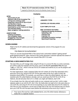 Fillable Online Basic ELAN tutorial (version 3 Fax Email Print - pdfFiller