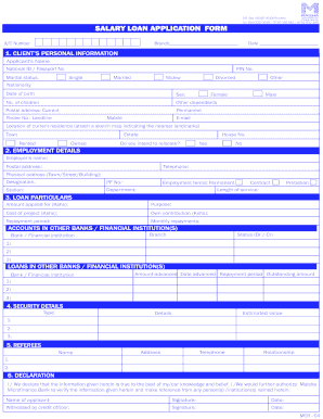 Fillable Online Salary Loan Application Form Fax Email Print - pdfFiller