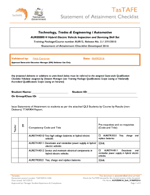 Fillable Online doccentre tastafe tas edu Statement of Attainment ...