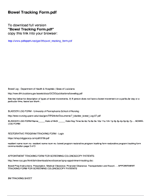 Fillable Online Bowel Tracking Form - pdfslibforyou.com Fax Email Print ...