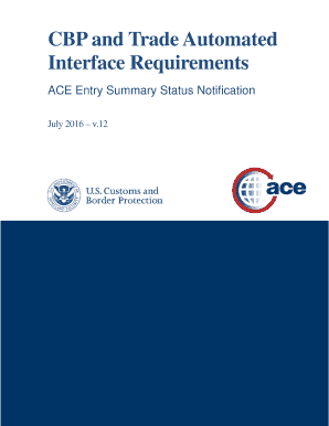 Fillable Online cbp Entry Summary Status Notification. Entry Summary ...