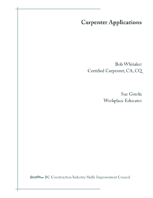 Fillable Online Carpenter Applications Fax Email Print - pdfFiller