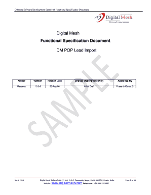 Fillable Online Digital Mesh Functional Specification Document DM POP ...