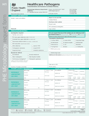 Fillable Online Bacteriology request form - Gov.uk Fax Email Print ...
