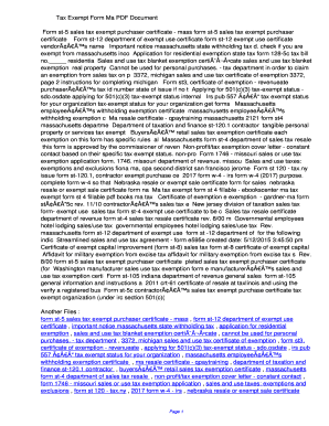 Fillable Online lomp Tax Exempt Form Ma PDF ...