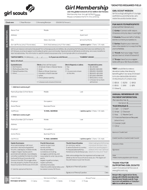 Fillable Online girlscoutsmoheartland Girl Membership Registration ...