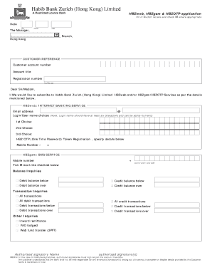 Fillable Online Habib Bank Zurich (Hong Kong) Limited Fax Email Print ...