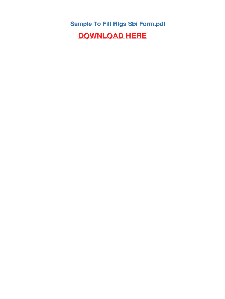Fillable Online Sample To Fill Rtgs Sbi Form - pdfsdocuments.com Fax ...