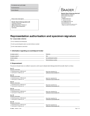 Fillable Online Representation authorisation and specimen signature ...