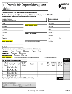 Fillable Online Boiler System Component Rebate Form (PDF) - CenterPoint ...