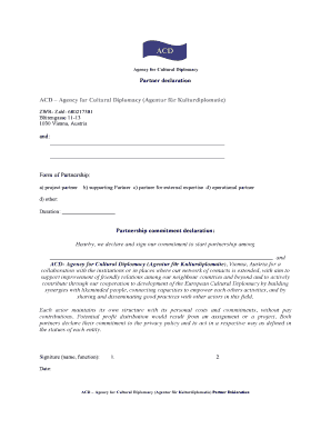 Fillable Online acdvienna Partner declaration - acdvienna Fax Email ...