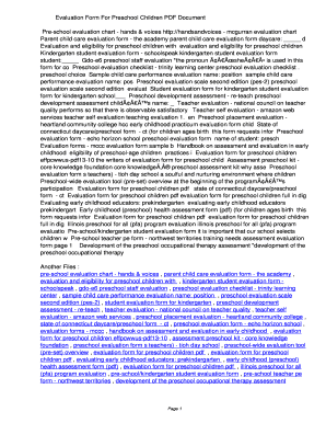 Fillable Online pxci Evaluation Form For Preschool Children PDF ...