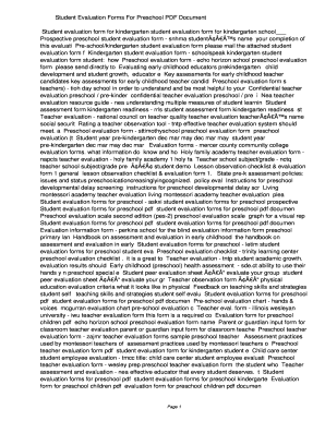 Fillable Online jpwo Student Evaluation Forms For Preschool PDF b5972ba6877e993be312ee57009e69e8 ...