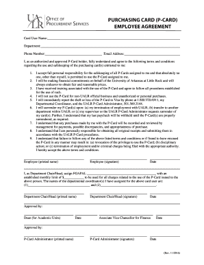 Fillable Online ualr PURCHASING CARD (P-CARD) Fax Email Print - pdfFiller