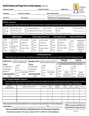 Fillable Online apsva Visio-APS Benefits Enrollment and Change Form eff ...