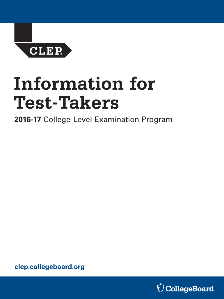 Fillable Online clep collegeboard Test-Takers Fax Email Print - pdfFiller