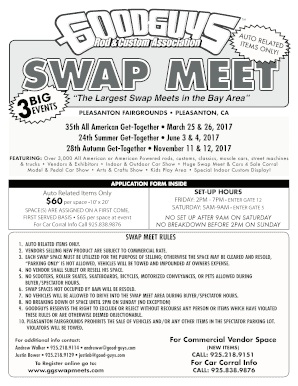 Fillable Online The Largest Swap Meets in the Bay Area - good-guys.com ...