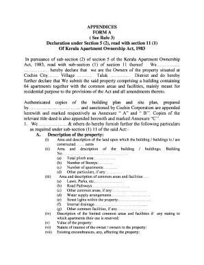Fillable Online APPENDICES FORM A ( See Rule 3) Declaration under ...