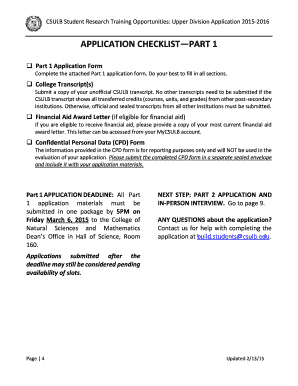 Fillable Online CSULB Student Research Training Opportunities Upper ... Fax Email Print - pdfFiller