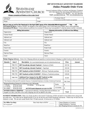 Fillable Online adventistyearbook 2007 SEVENTH-DAY ADVENTIST YEARBOOK ...