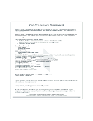 Fillable Online alaska providence Pre-Procedure Worksheet - alaska ...