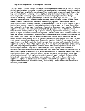 Fillable Online xory Log Hours Template For Counseling PDF ...