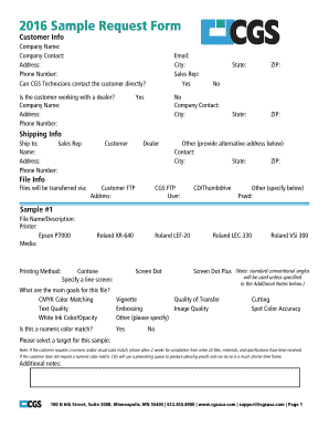 Fillable Online 2016 Sample Request Form Fax Email Print - pdfFiller