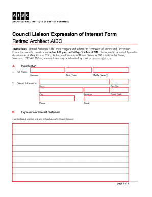 Fillable Online Council Liaison Expression of Interest Form - aibc.ca ...