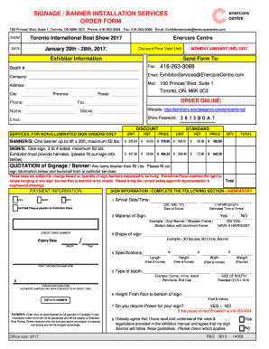Fillable Online SIGNAGE / BANNER INSTALLATION SERVICES ORDER FORM Fax ...