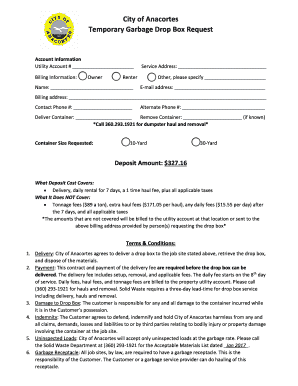 Fillable Online cityofanacortes City of Anacortes Temporary Garbage ...