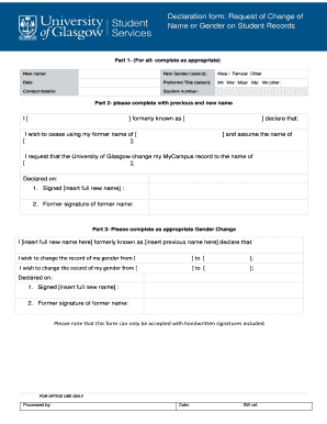 Fillable Online Declaration form: Request of Change of Fax Email Print - pdfFiller