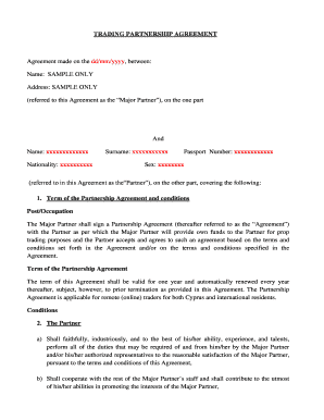 Fillable Online TRADING PARTNERSHIP AGREEMENT Fax Email Print - pdfFiller